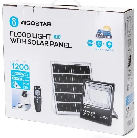 Aigostar - LED Stmívatelný solární reflektor LED/200W/3,2V IP66 + DO