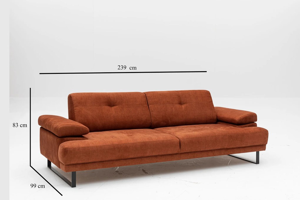 Atelier del Sofa 3-místná pohovka Mustang - Orange, Oranžová