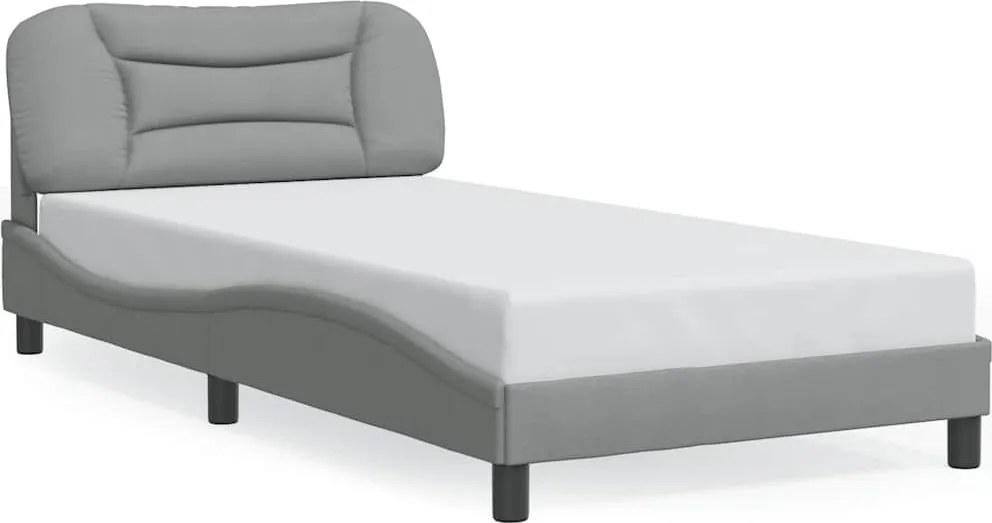 Rám postele bez matrace Hvar světle šedá 100 x 200 cm textil 3207751