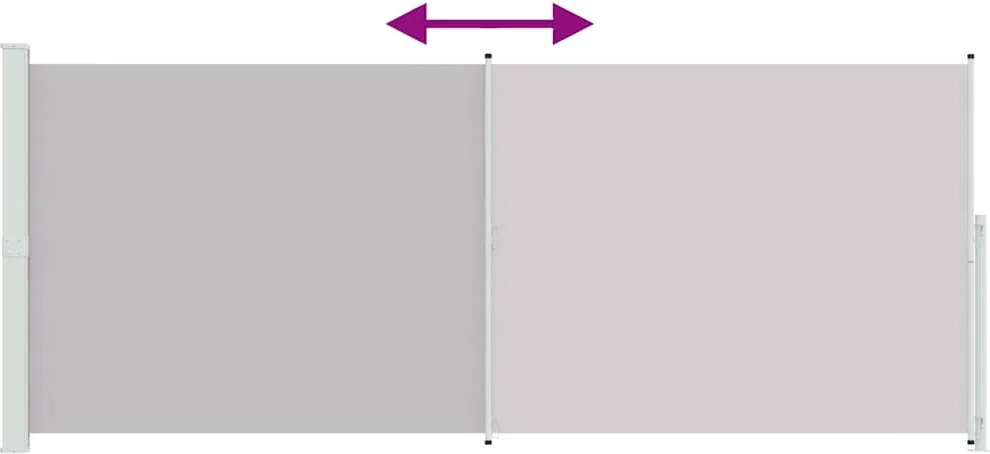 Zatahovací boční markýza 200 x 514 cm šedá 313419