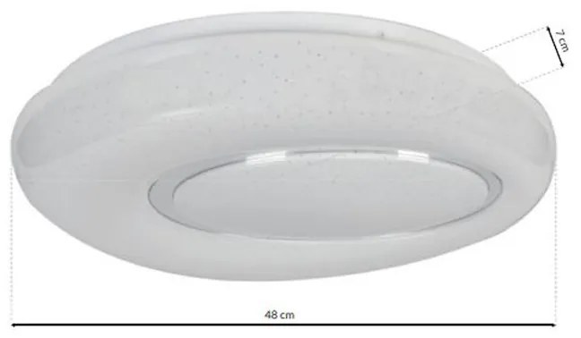 Stropní LED svítidlo Bono, 1x LED 52w, 3000-6000k, w, s ovladačem