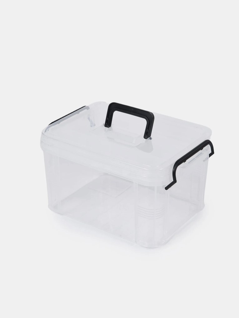 Sinsay - Transparentní úložný box s víkem a úchyty - bílá
