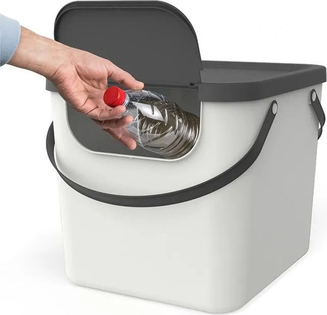 Koš na tříděný odpad ALBULA bílý 40 l