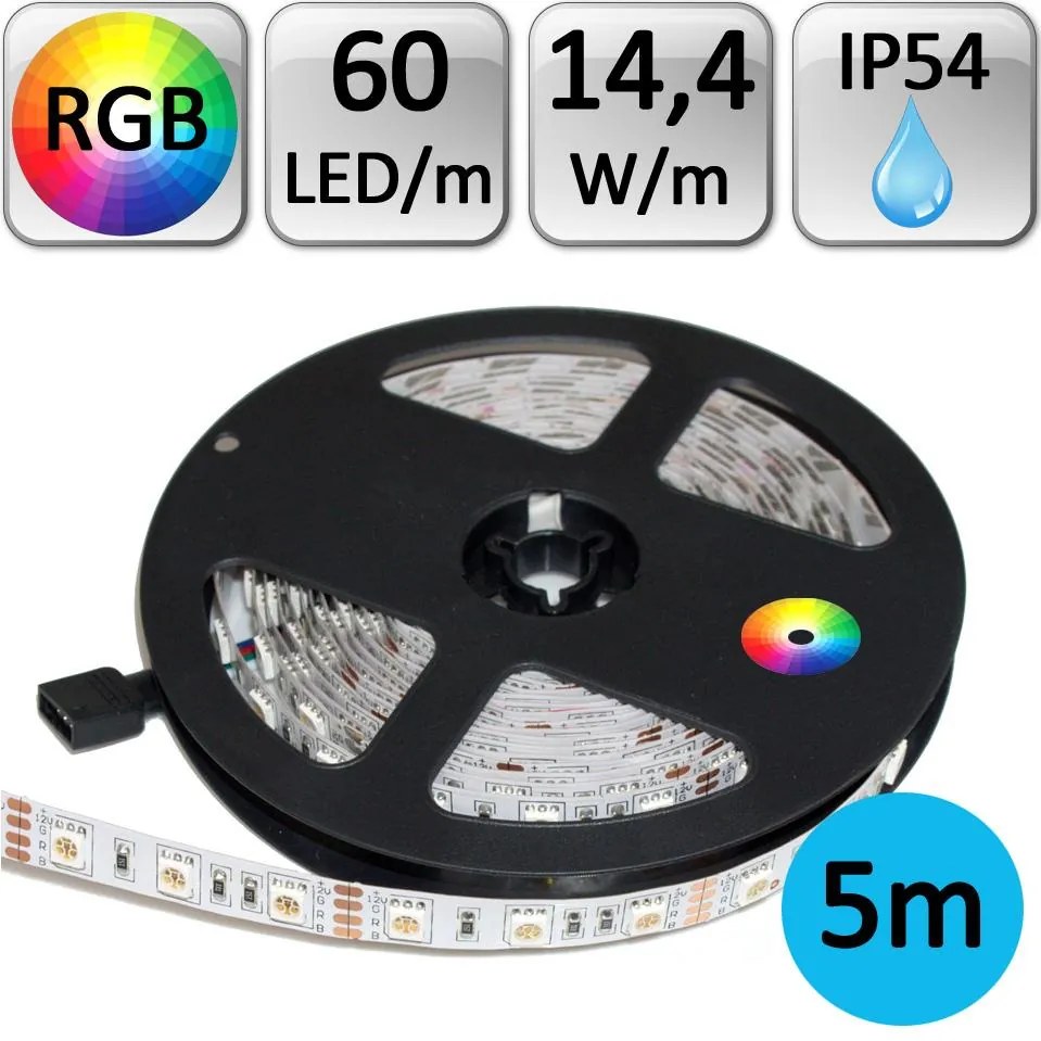 LED21 LED pásek RGB 5050 5m 14,4W/m 60LED/m IP54 voděodolný