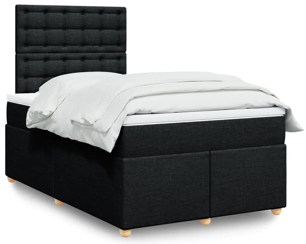 Box spring postel s matrací černá 120x190 cm textil 3291235