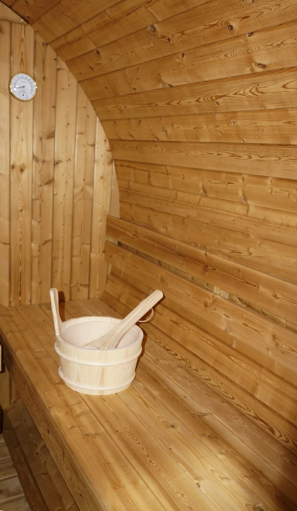 RAKOUSKÝ produkt - Venkovní sudová sauna TROMSÖ XL pro 6 osob 189x 220 x 191,5 cm ( F50220 )