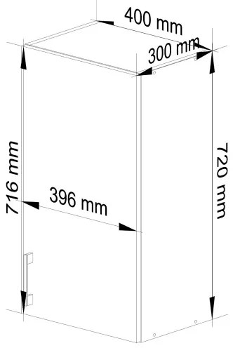 Horní kuchyňská skříňka LIMA W40 D1 H720 bílá / dub sonoma