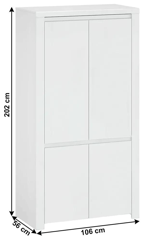 Šatní skříň Lafer 4D (bílá). 1034096