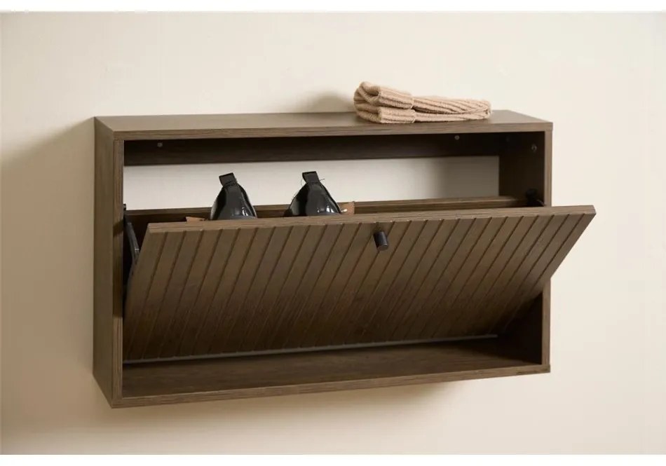 Nástěnný botník Albany 71 cm dub kouřový