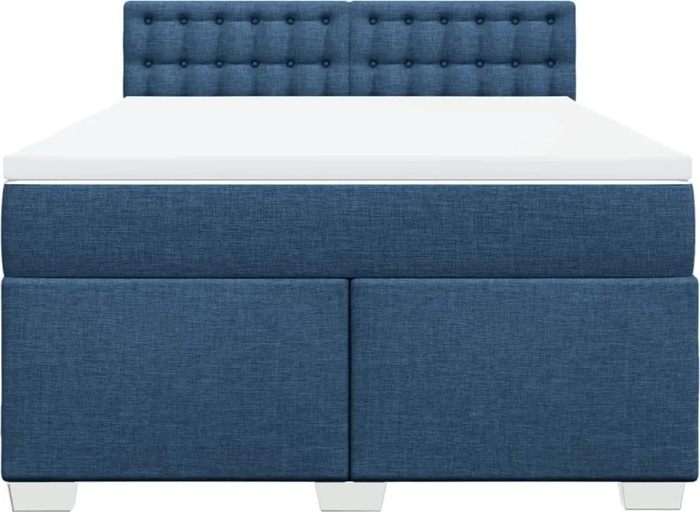 Box spring postel s matrací modrá 140x200 cm textil 3288231