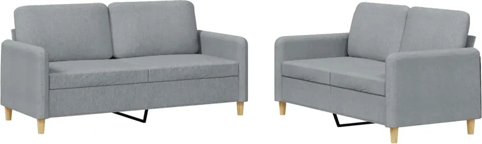 2dílná sedací souprava s poduškami světle šedá textil 3202086