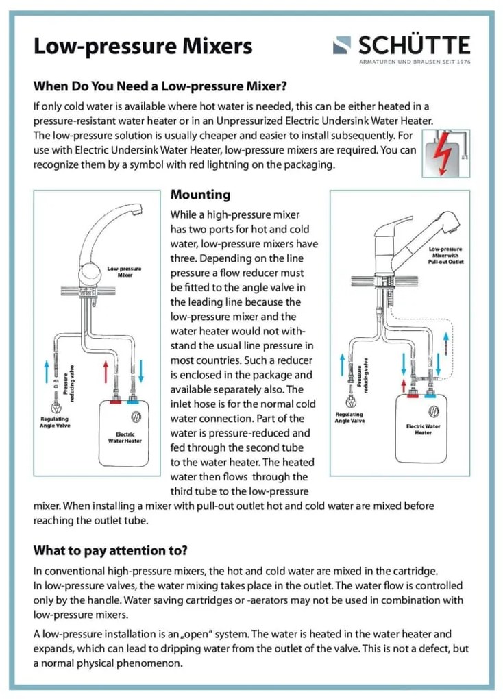 Schütte Dřezová Směšovací Baterie Se 2 Kohoutky Nízkotlaká Chrom