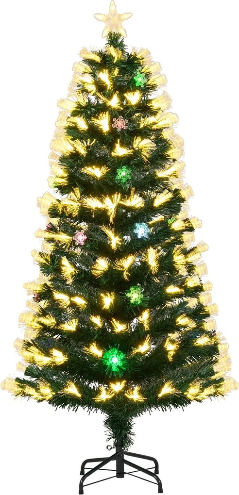 Costway 150 cm Umělý vánoční stromeček se světly a mini vánoční stromek Star Top
