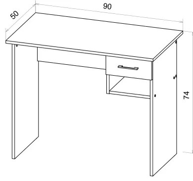 Psací stůl RICO dub artisan/šedá