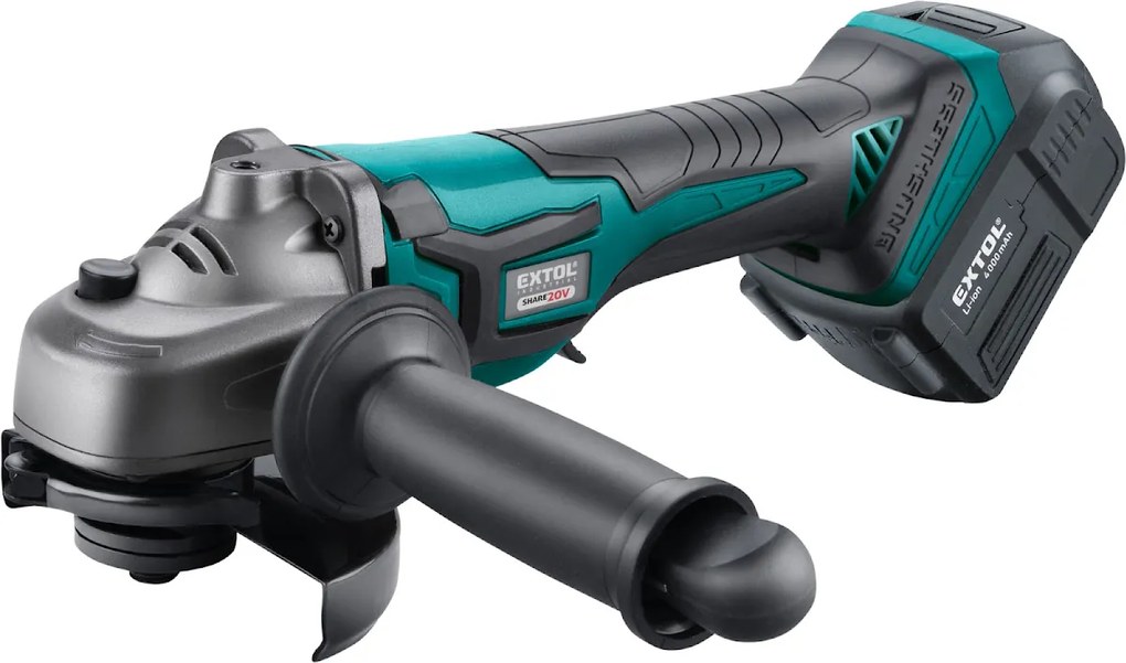 Bruska úhlová aku SHARE20V, 125mm, BRUSHLESS, 20V Li-ion, 4Ah, EXTOL INDUSTRIAL 8791842
