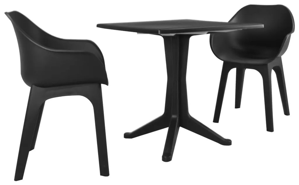 276165 vidaXL 3dílný bistro set antracitový plastový