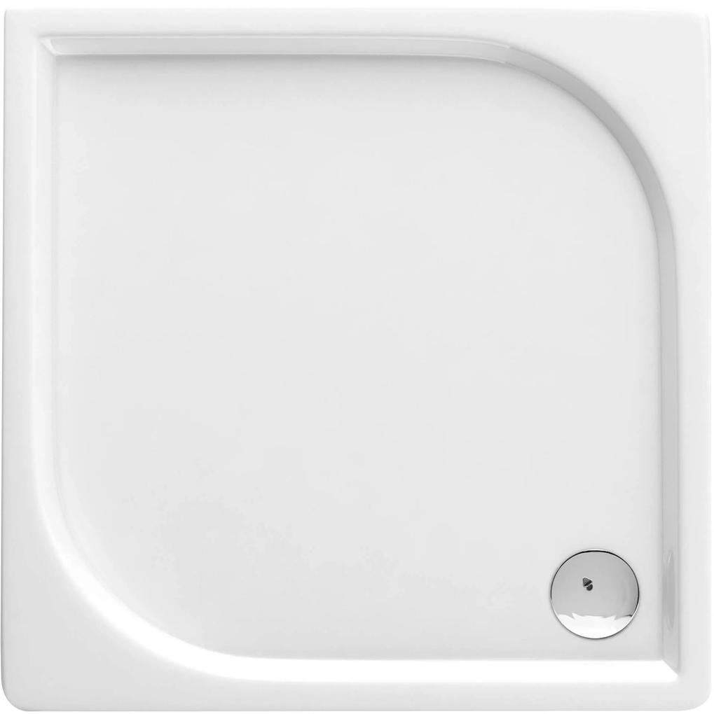 Deante Cubic, čtvercová akrylátová sprchová vanička 90x90x4,5 cm, hloubka 3cm, bílá, KTK_041B