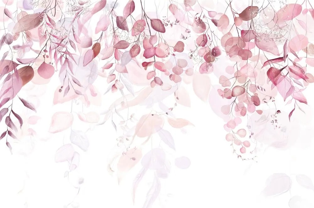 Samolepící tapeta jemný dotek přírody v růžovém - 150x100 cm