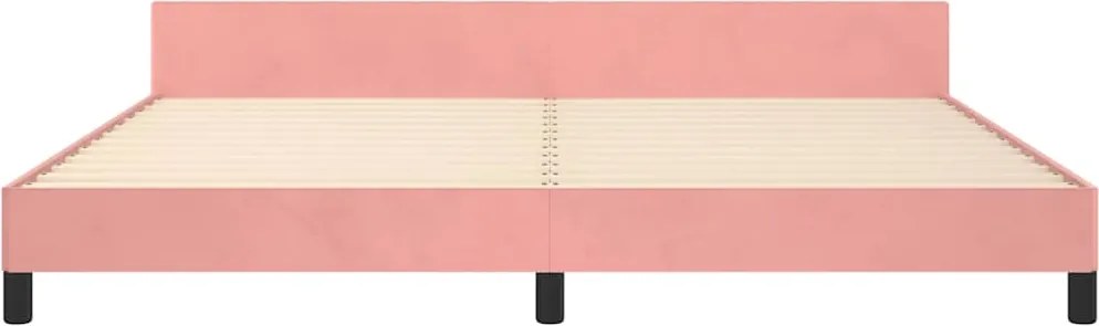 Rám postele s čelem růžový 200x200 cm samet 3125841