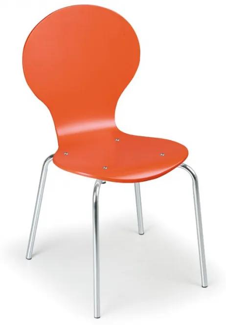 B2B Partner Dřevěná jídelní židle s kovovou konstrukcí, ORANGE, oranžová