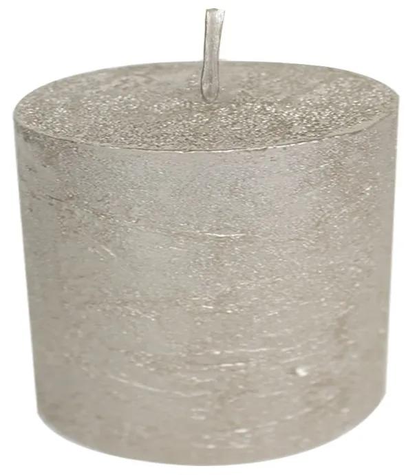 Metalická svíčka Champagne - Ø 10*10cm