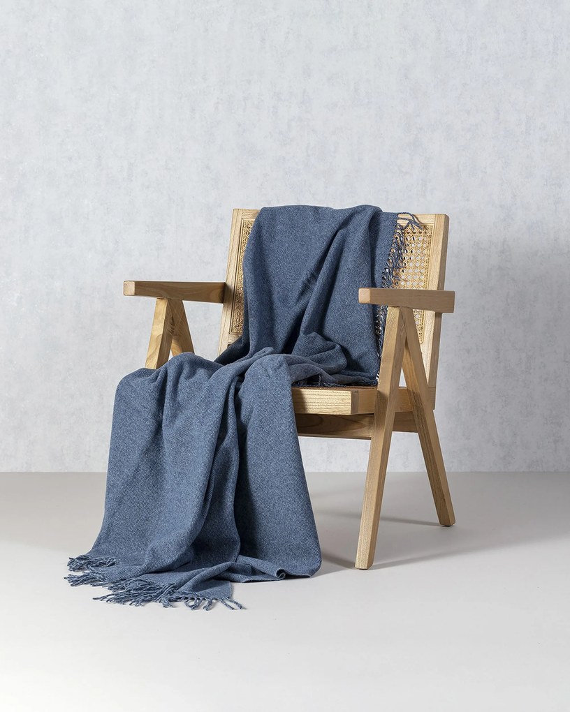 Pléd Merinos 140x200 cm melange denim