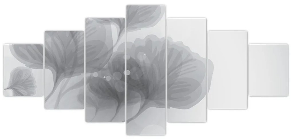 Obraz květin v šedých odstínech (210x100 cm)
