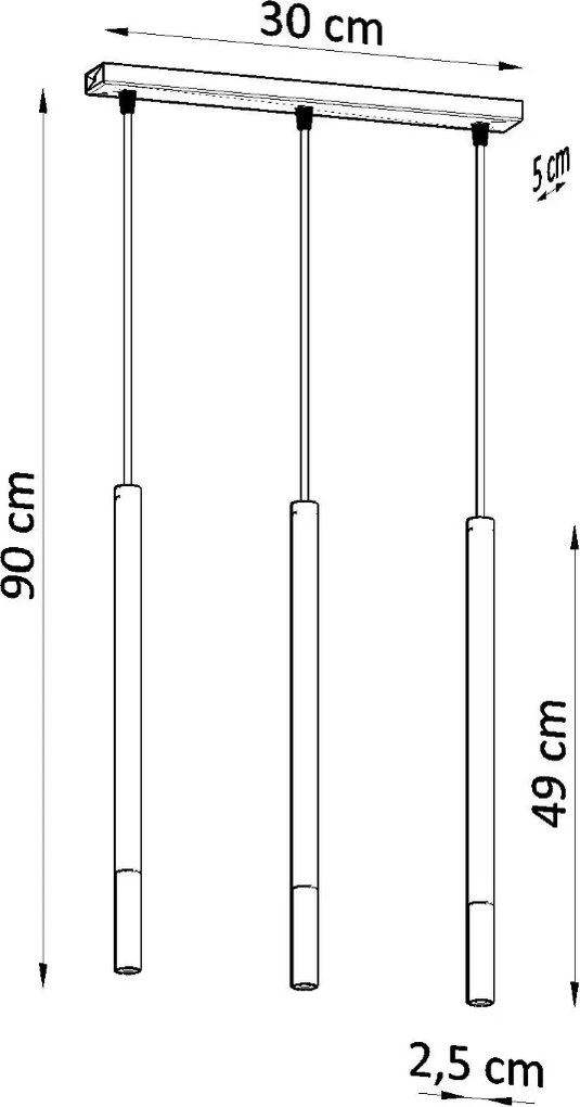 Sollux Lighting Závěsné svítidlo MOZAICA 3L černé/chromové