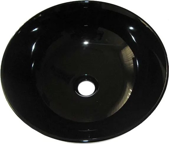 UPTrend Kruhové keramické umyvadlo na desku CLEO BLACK UP4004-2-B18, černá lesk