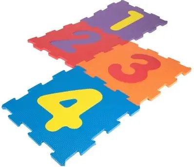 TEDDIES Pěnové puzzle Čísla 10 ks / Pěna / 2+