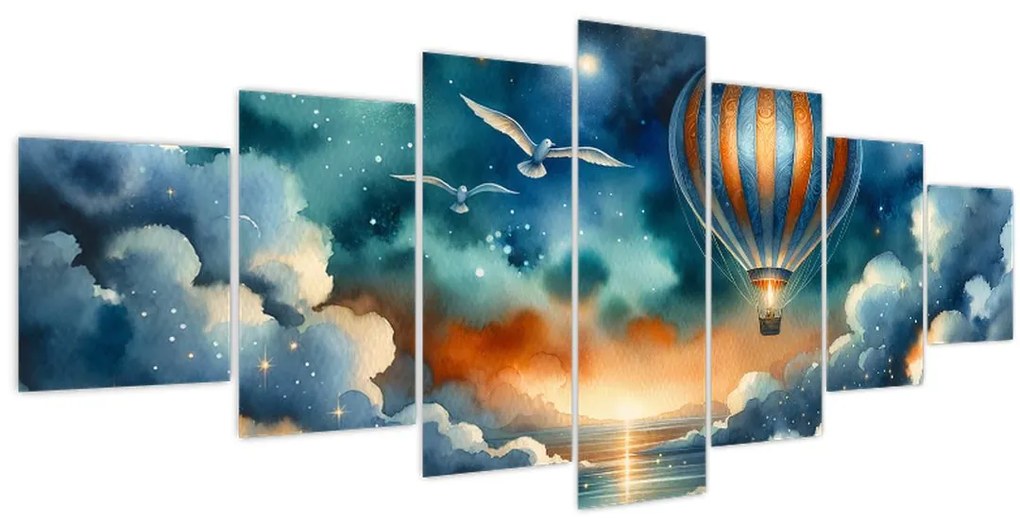 Obraz - Let noční oblohou (210x100 cm)