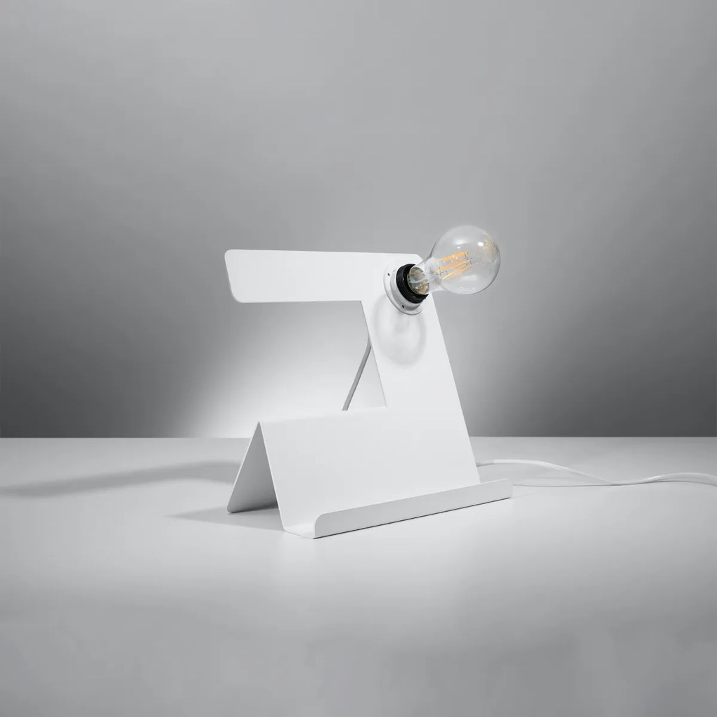 Stolní lampa Incline, bílé tělo svítidla