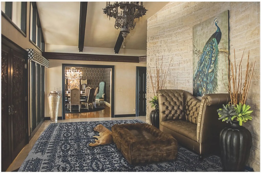 Diamond Carpets India, Ručně vázaný kusový koberec Diamond DC-JK 7 Silver/denim, 365x457, šedá, chodba / předsíň