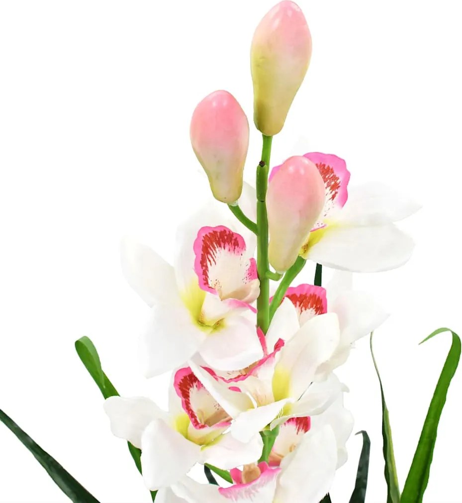 Umělá rostlina orchidej člunatec s květináčem 100 cm 245952