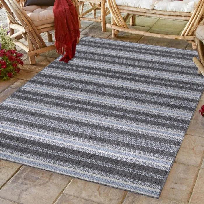 Kusový venkovní koberec Sunny 4411 black 240 x 340 cm