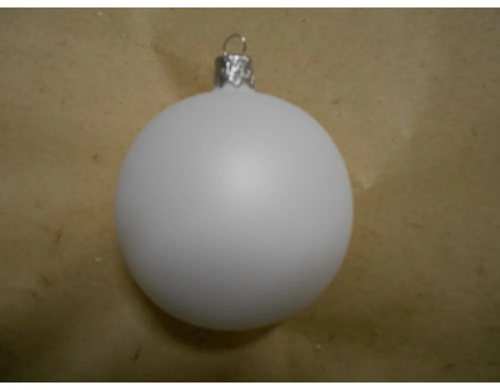 Vánoční koule 10 cm - mat SET/4ks - bílá skořápka