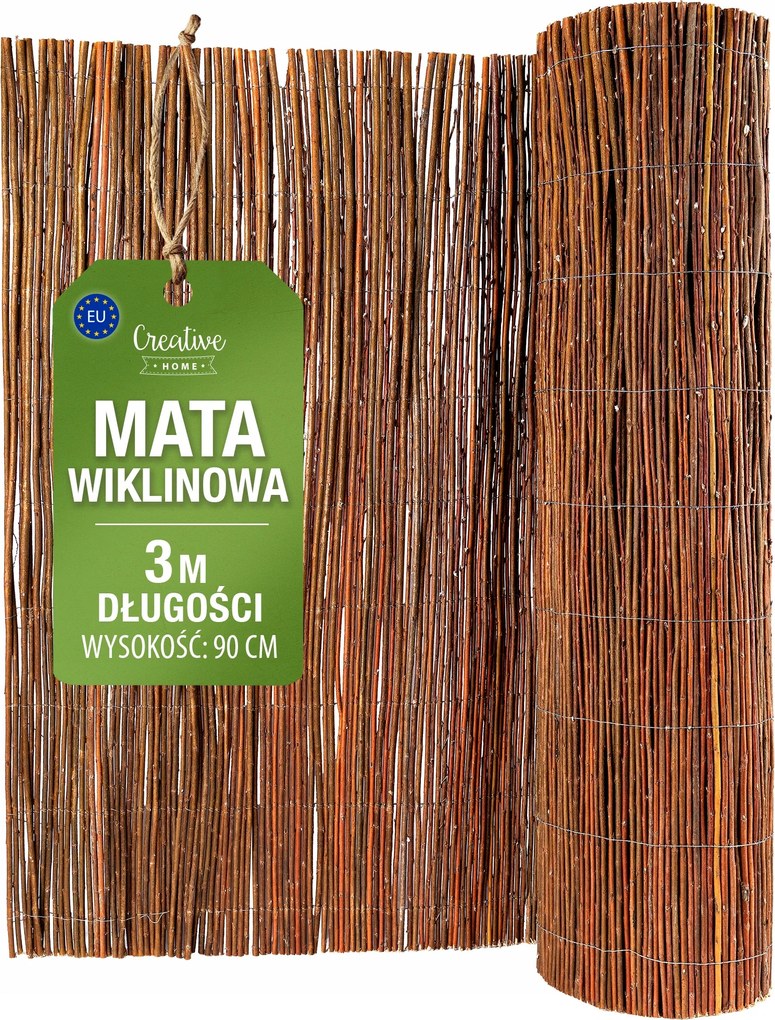 Zahradní proutěná podložka na balkon, terasu, oplocení, hustá, hnědá, 3 m x 90 cm