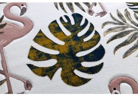 koberec ZAHRADA, PLAMEŇÁCI, LISTY MONSTERY, krémový velikost 140x170 cm | krásné koberce cz