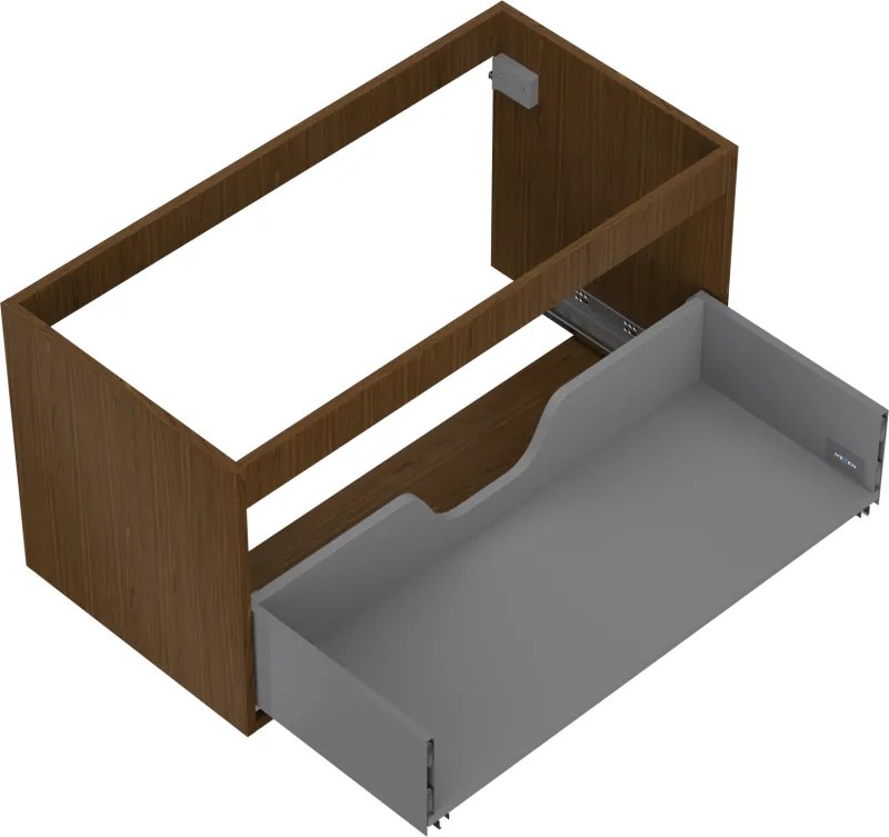 Mexen Box-A, závěsná skříňka 90 cm, 1 zásuvka, ořech, 91AX0-0900-470-1-86