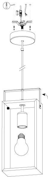 Eglo 43413 - Lustr na lanku FAMBOROUGH 1xE27/40W/230V