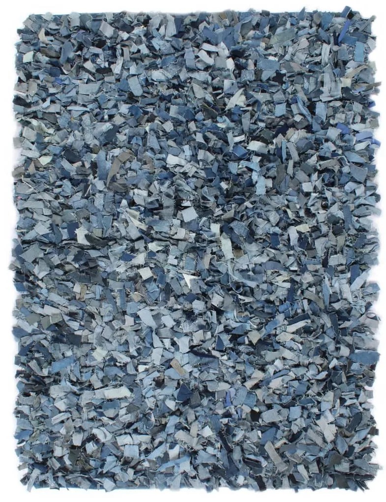 133958 vidaXL Shaggy koberec riflovina 120 x 170 cm modrý