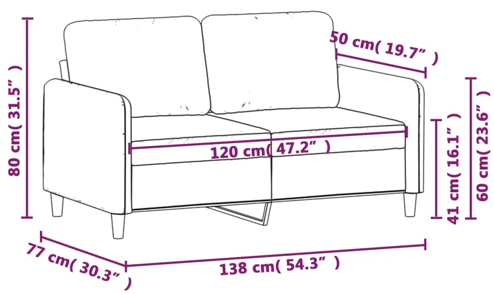 2místná pohovka hnědá 120 cm textil - Default Title