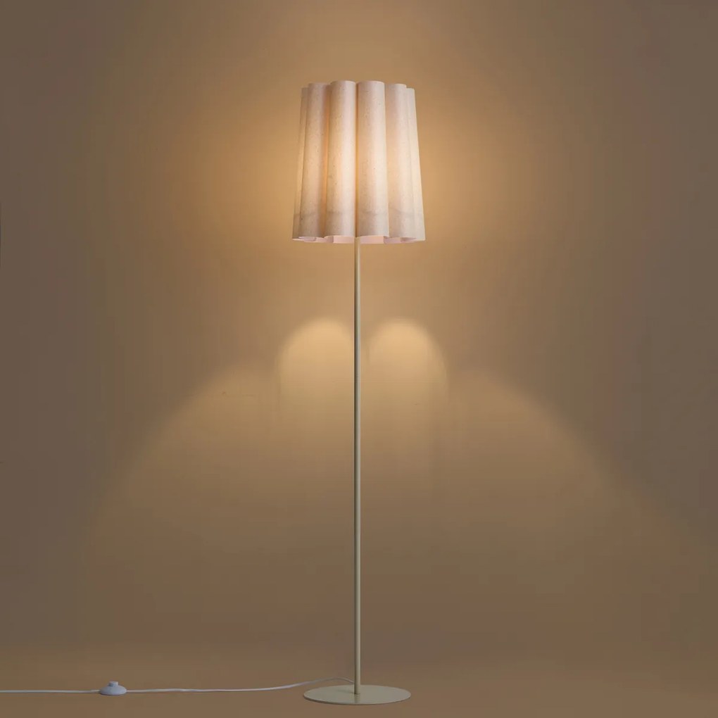 Japandi stojací lampa béžová s látkovým stínidlem 160 cm - Jenni