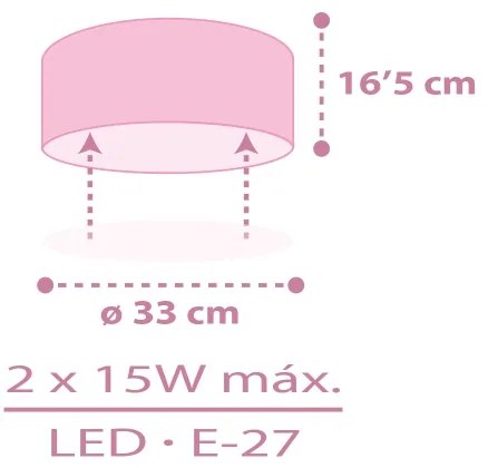 Dalber 42496 - Dětské stropní svítidlo FAIRY DREAMS 2xE27/15W/230V