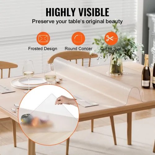 PVC chránič stolu 61 × 121,9 cm matný plastový o tloušťce 1,5 mm