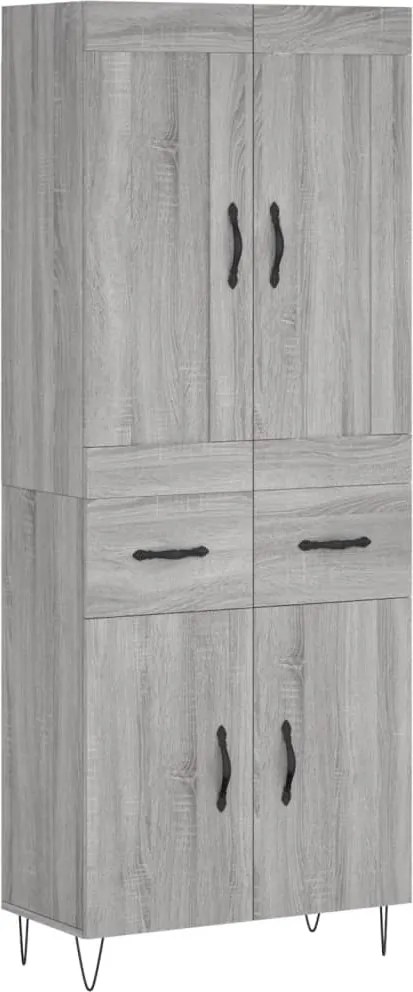 Skříň highboard šedá sonoma 69,5 x 34 x 180 cm kompozitní dřevo 3199911
