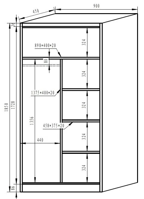 Kovová šatní skříň, 90 x 45 x 185 cm, cylindrický zámek, modrá - ral 5012