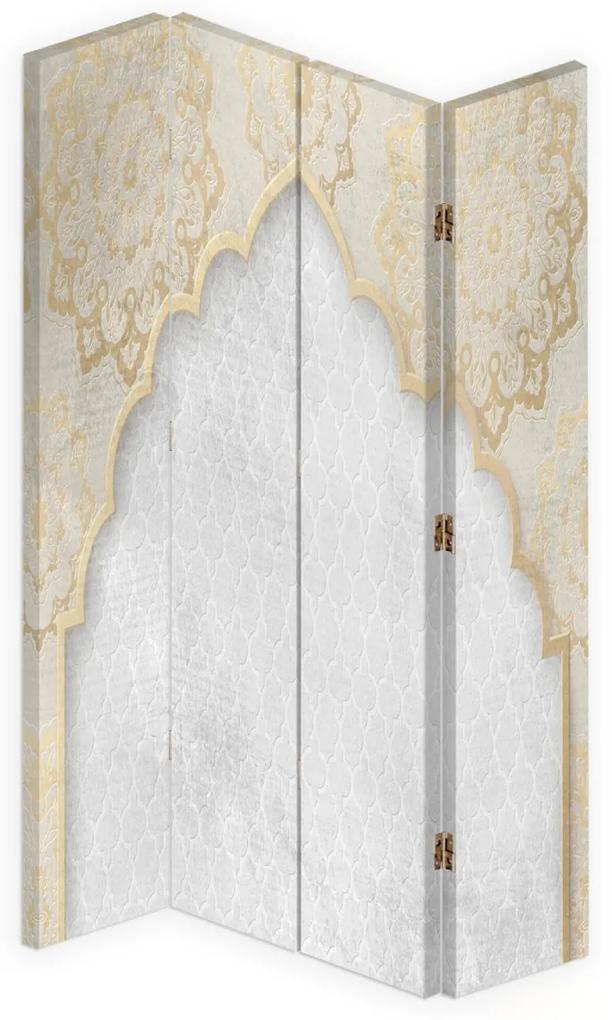 Ozdobný paraván Orientální mandala - 145x170 cm, čtyřdílný, klasický paraván