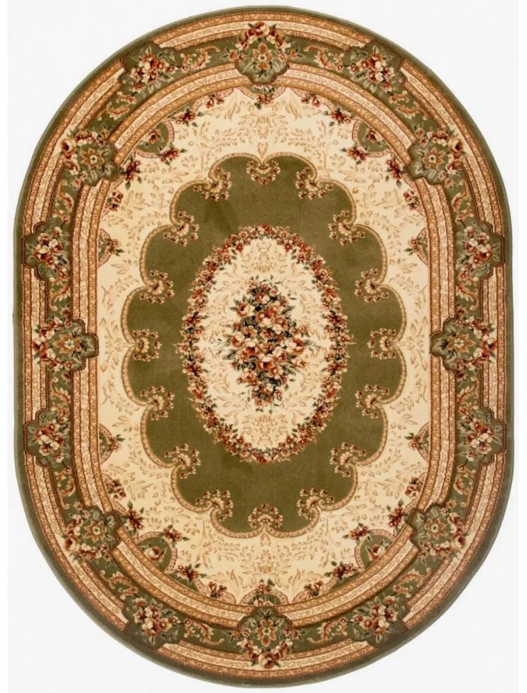 Kusový koberec klasický vzor zelený ovál, Velikosti 160x220cm
