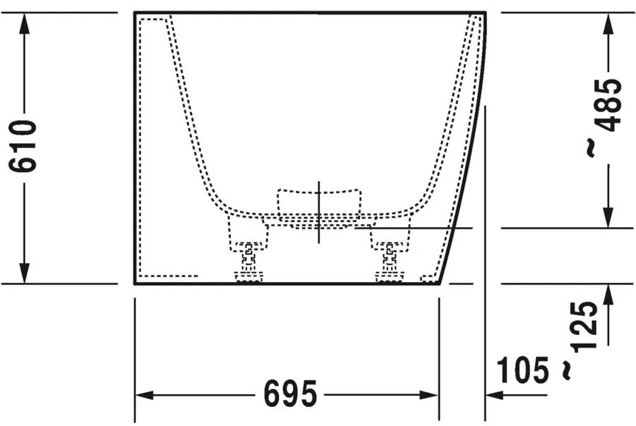Duravit DuraSquare - vana do pravého rohu 180x80 cm s panelem a podstavcem 700428000000000